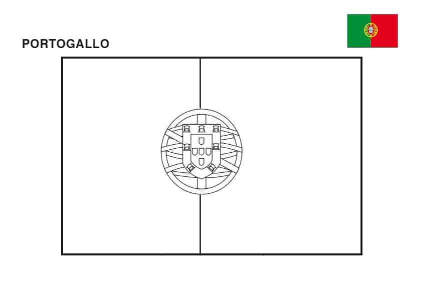 Bandiera del Portogallo da colorare | Cose per crescere
