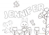 Jennifer: nome da colorare, disegno per bambini da stampare subito