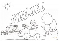 Manuel: nome da colorare, disegno per bambini da stampare subito
