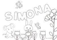 Simona: nome da colorare, disegno per bambini da stampare subito