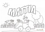 Nome Mattia da colorare - Disegno da stampare gratis