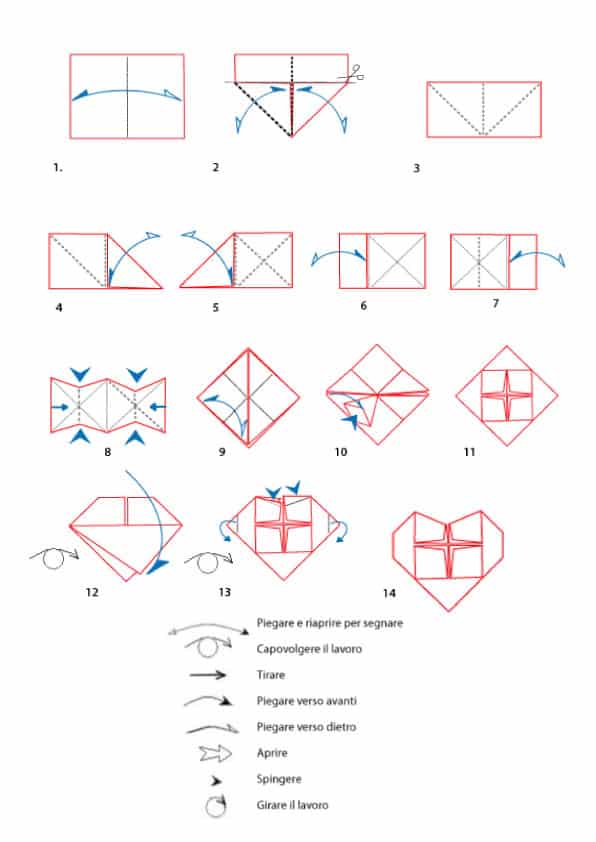 Origami cuore - Un cuore di carta da fare in Origami