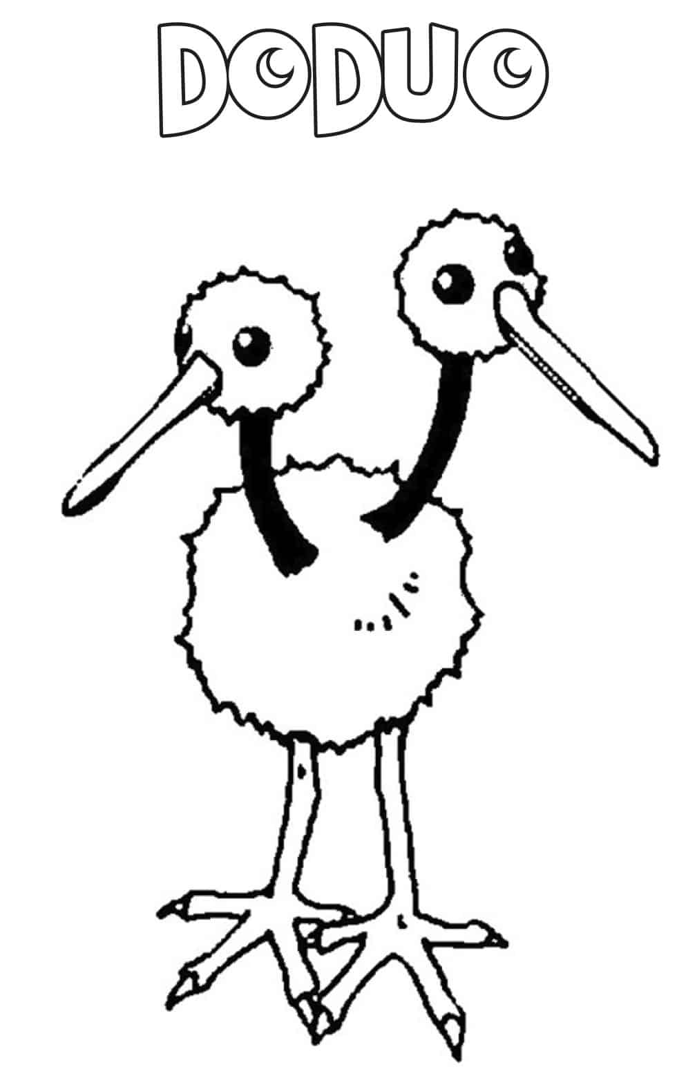 Disegno di Doduo da Colorare gratis - Pokemon