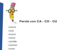 Parole con ca-co-cu-chi-che, la regola e dettato da stampare
