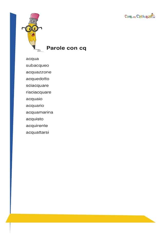 Parole con CQ: quali sono, la regola e elenco da stampare
