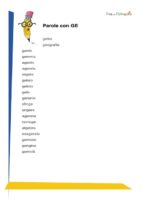 Parole con GE da stampare gratis - bambini scuola primaria