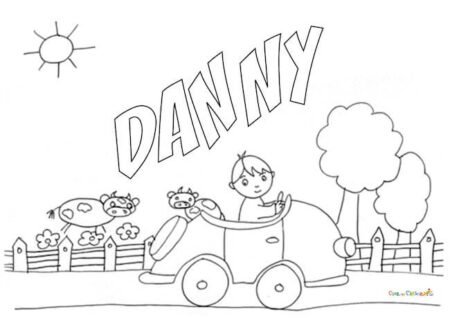 Danny da colorare per bambini: nome da stampare