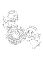 Angioletti di Natale da colorare disegno per bambini da stampare