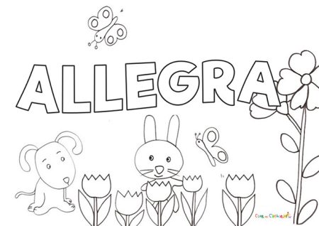 Allegra: disegno del nome da stampare e colorare per bambini