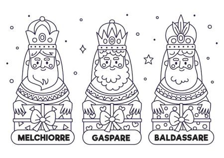 I 3 Re magi da colorare: un disegno per bambini da stampare