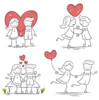 Bambini innamorati da colorare: disegno da stampare gratuitamente