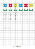 Cornicetta con fiore facile: disegno quadretti grandi per bambini