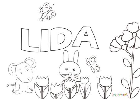 Lida: nome da colorare e da stampare gratuitamente