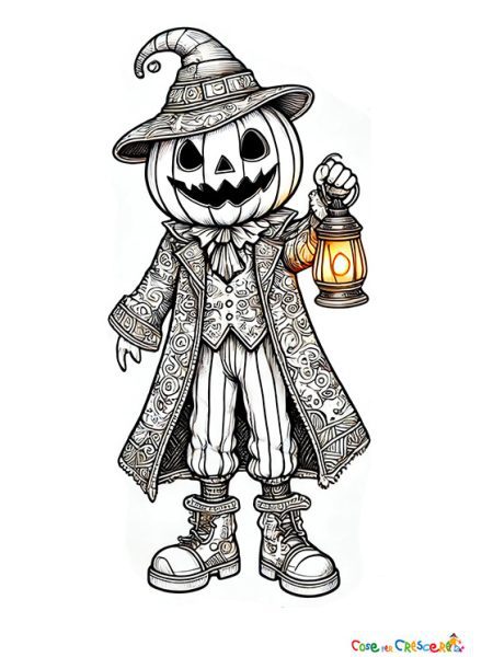 Jack O' Lantern da colorare: Disegno di Halloween per bambini