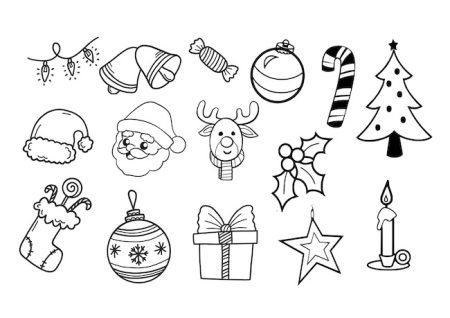 Simboli di Natale da colorare per bambini - da stampare gratis