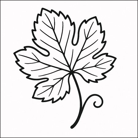 Foglia autunno disegno da stampare e colorare per bambini